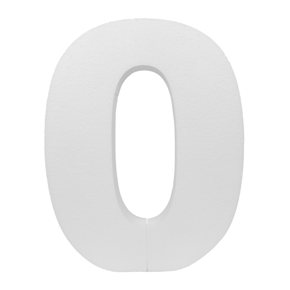 Polystyrene Numbers in ARIAL Font for Event Decoration Numero 0 High 20 ...