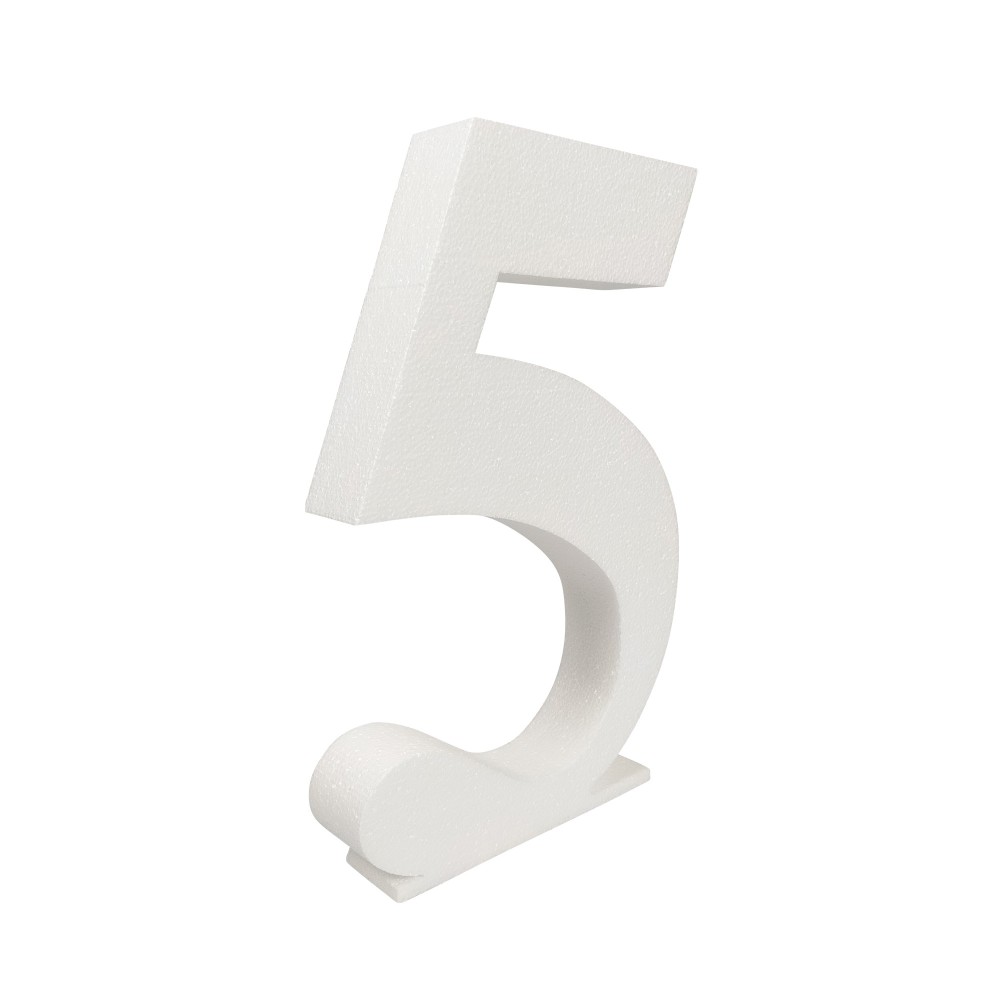 Polystyrene Numbers NEW TIMES font for creative decoration Numero 5 ...