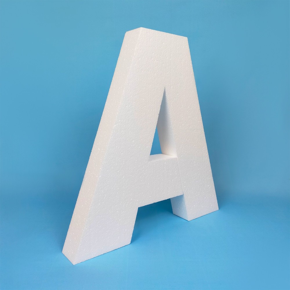 Polystyrene Letters – Arial Font for Events and Creative Decoration Letra A Thickness 3 ...