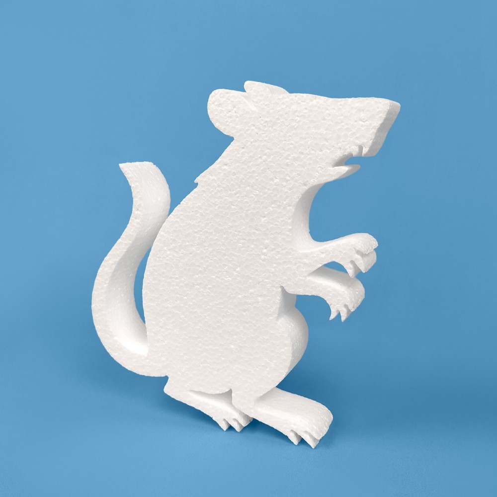 Rata maléfica de poliestireno para Halloween Alto 20 Cm Grosor 3 Cm