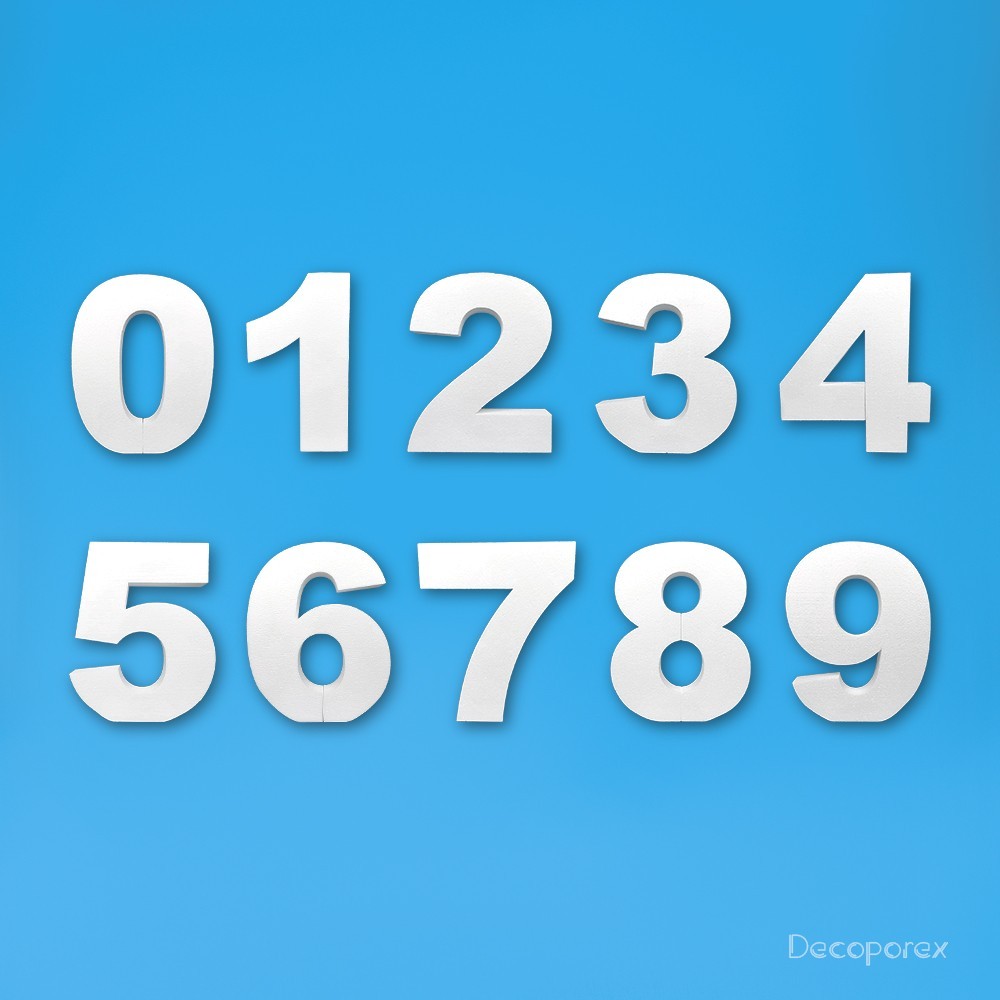 Polystyrene Numbers in ARIAL Font for Event Decoration High 20 Cm ...