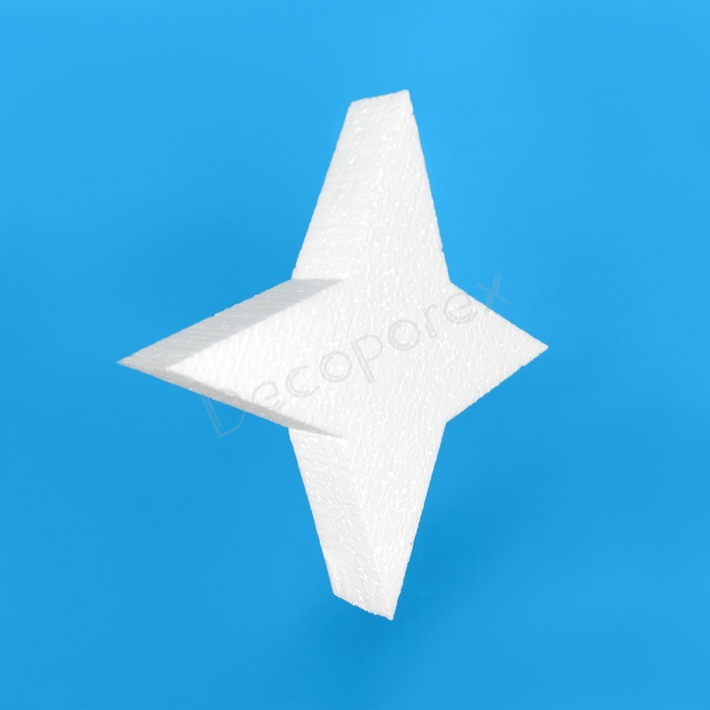 4-pointed star polystyrene decoration High 20 Cm Thickness 3 centimeters